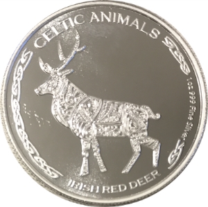 2019 Chad 500 Francs - Celtic Irish Red Deer - BU (1oz Silver)