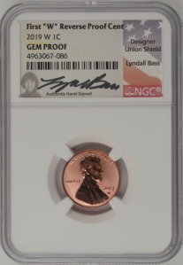 2019-W U.S. 1¢ - Lincoln Shield Cent (Reverse Proof) - NGC Gem PF