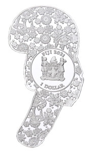 2021 Fiji $1 - Holiday: Candy Cane - 1/2oz Silver (Colorized)