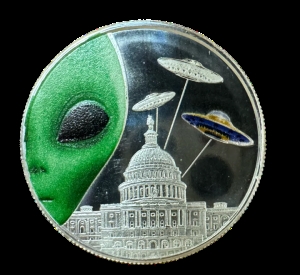 2023 Highland Mint - Alien UFO Congress Invasion - Colorized (1oz Silver)