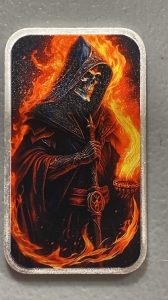Rogues Island's Soul Reaper 1oz .999 Silver Bar Colorized