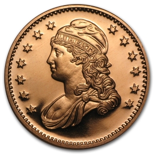 1 oz Copper Round - Capped Bust Half Dollar