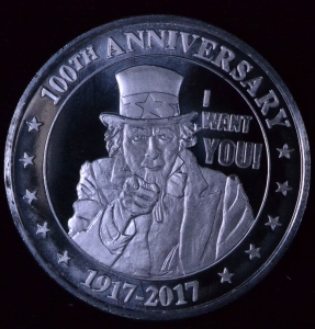 2017 1 oz Silver Uncle Sam 100th Anniversary Round