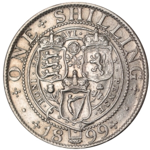 1899 Great Britain 1 Shilling - Victoria (3rd Portrait; Old Head; Silver)