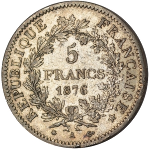 1876-A France 5 Francs (Silver)