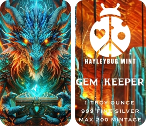 HayleyBug Mint "Gem Keeper" 1oz .999 Silver Art Bar