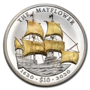 2020 $10 - The Mayflower 400th Anniversary - Pobjoy Mint