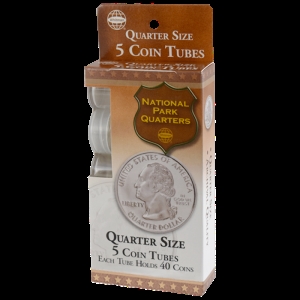 Round Plastic Tube For Quarter Size 5 Pack