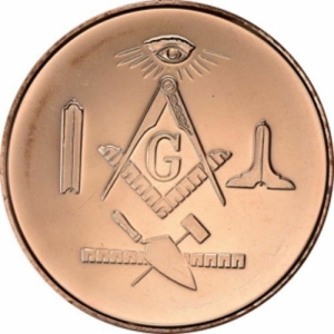 1 oz Copper Round - Masonic