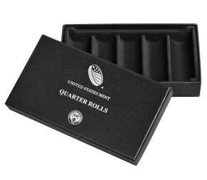 United States Mint Quarter Rolls Storage Box - Fits 5 50 Quarter Rolls